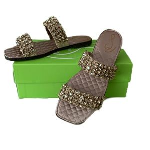 Sam Edelman | Shoes | Sam Edelman Ezel Embellished Two Strap Slide ...